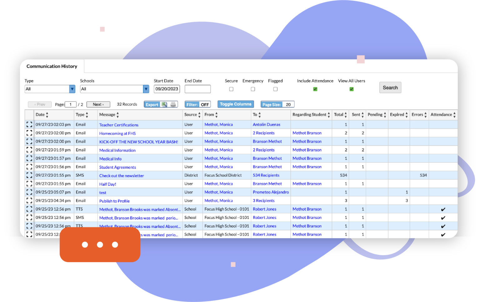 Communications | Focus School Software