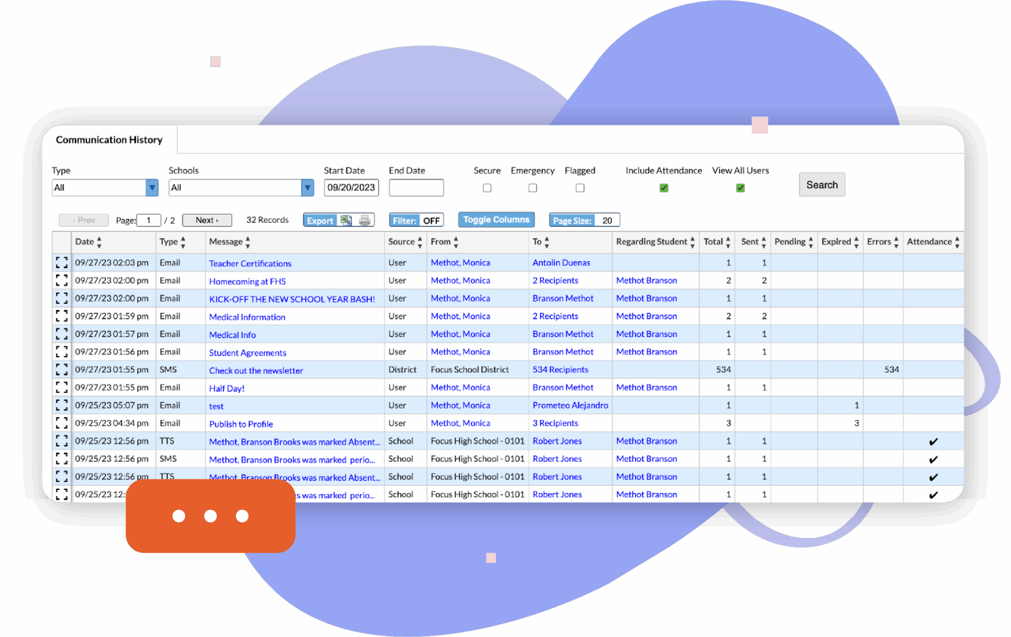 Communications – K12 Student Information System, Communication & ERP