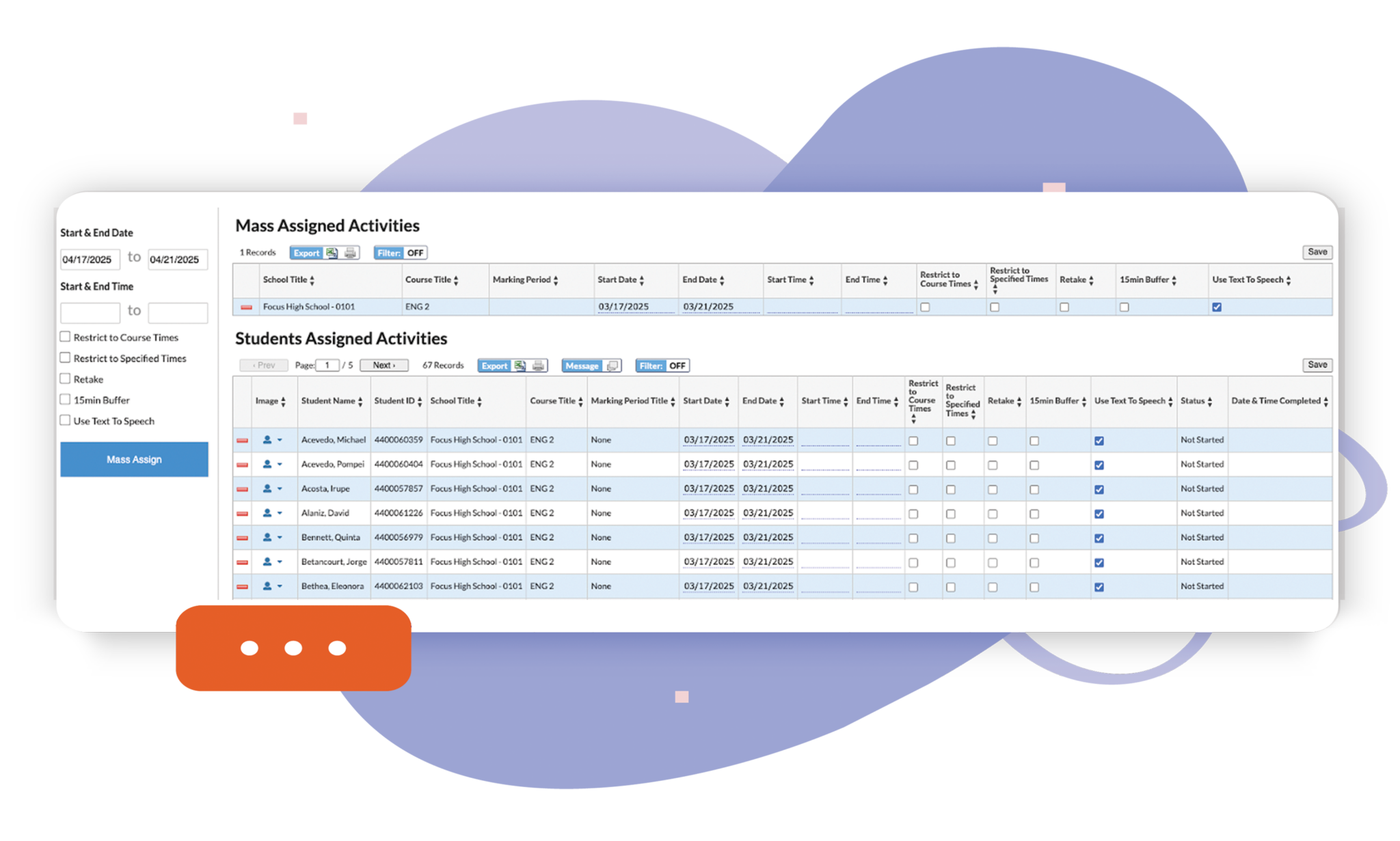 Assessments – K12 Student Information System, Communication & ERP
